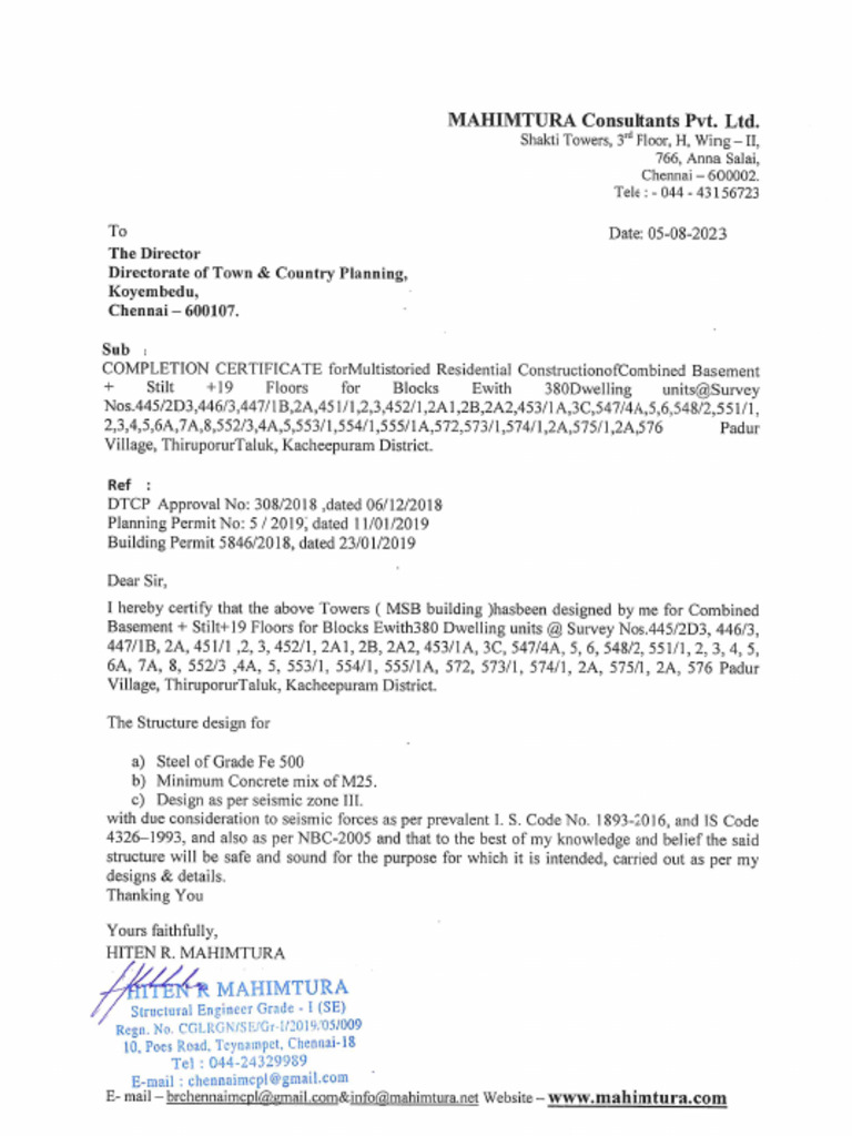 Structural Certificate | PDF
