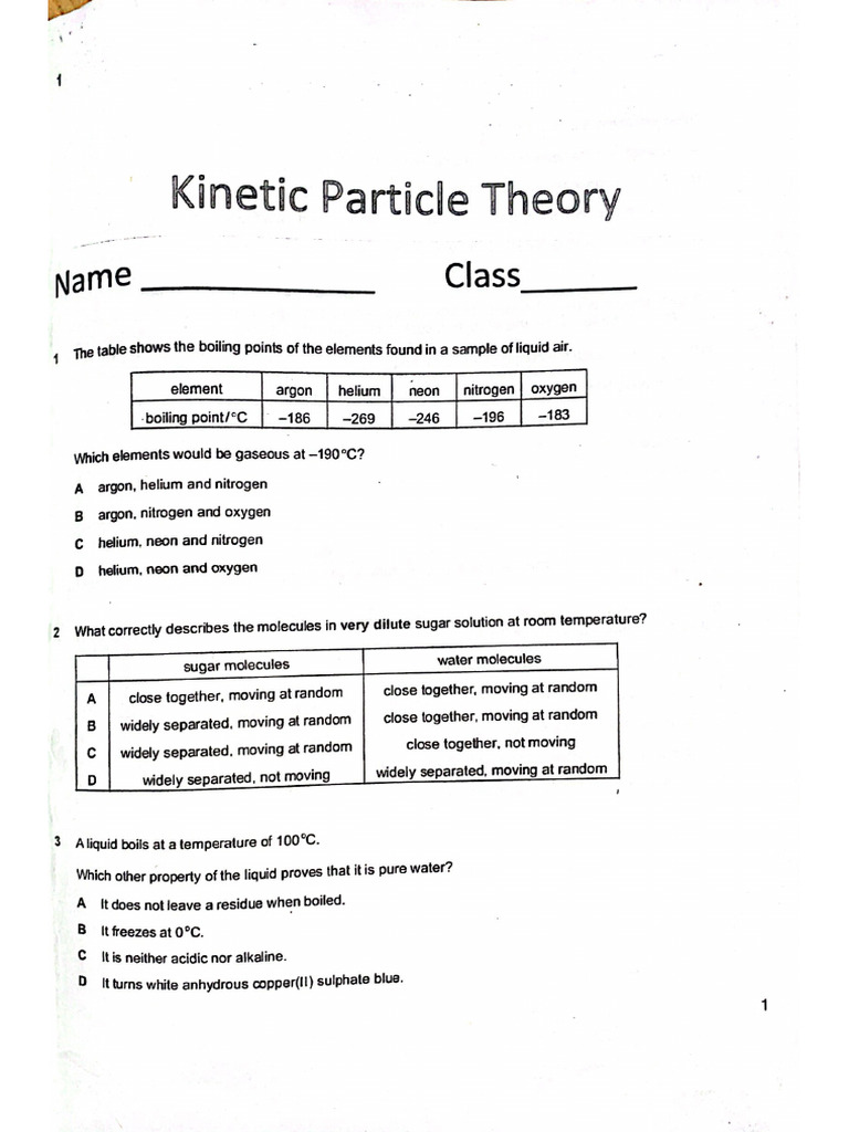 Kinetic Particle Theory | PDF