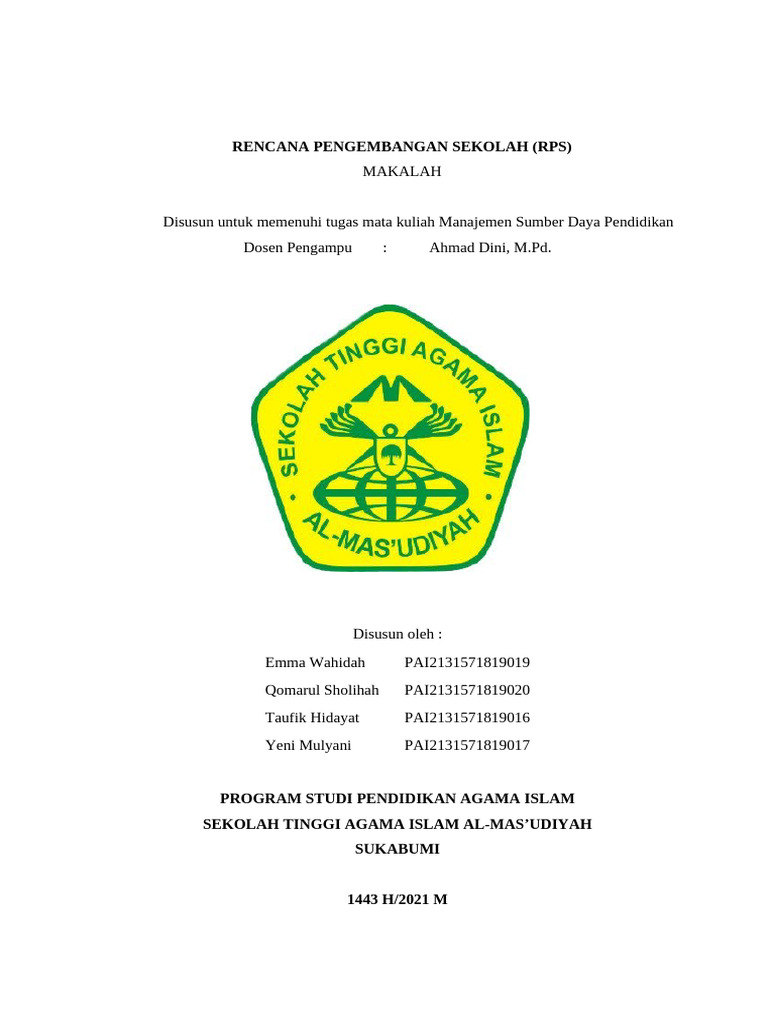 Rencana Pengembangan Sekolah (RPS) - KLP 5 | PDF