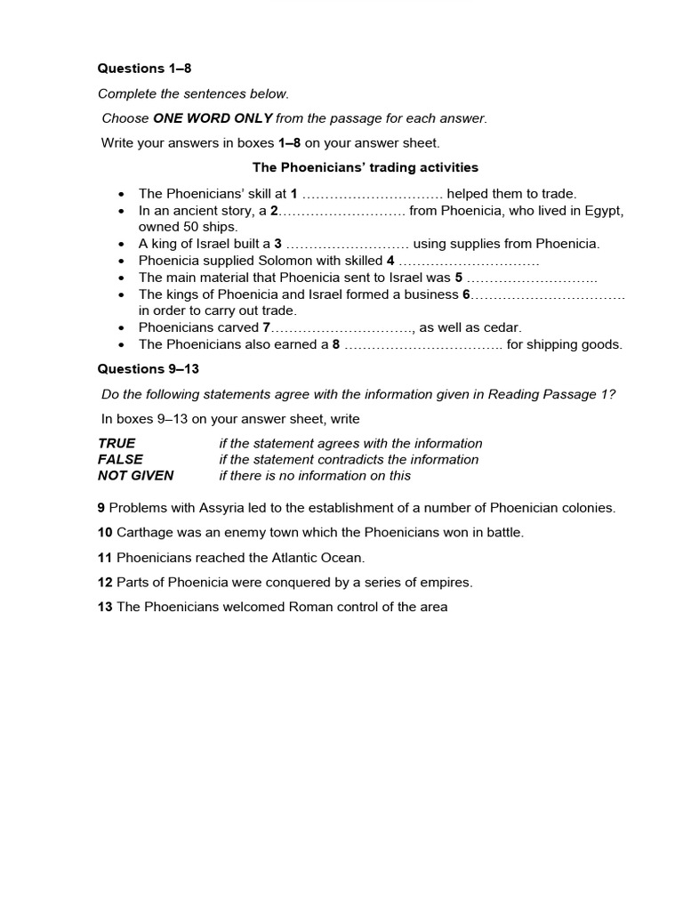 Phoenicians' Trading Activities Explained | PDF