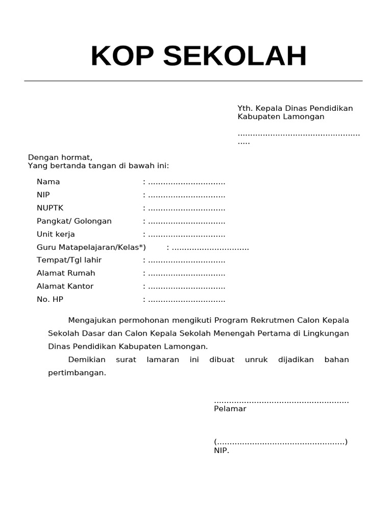 SURAT LAMARN CKS | PDF