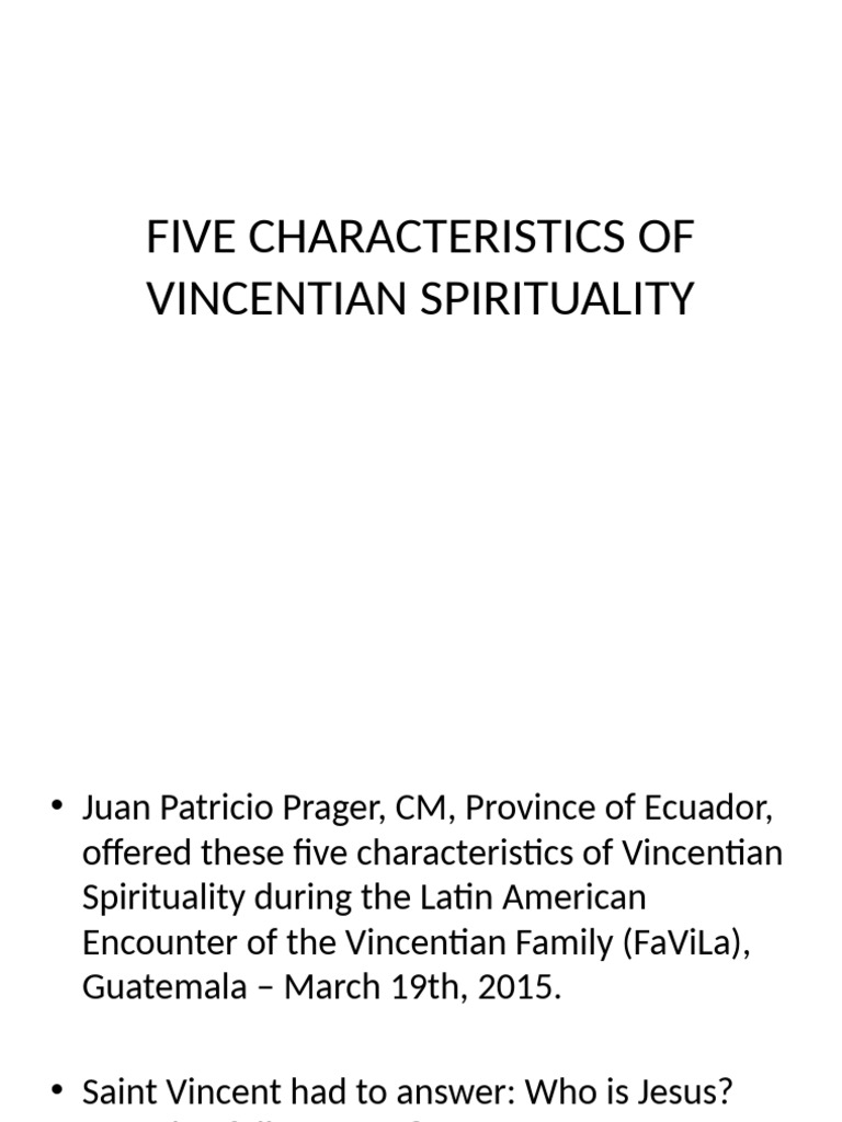 Five Key Traits of Vincentian Spirituality | PDF | Spiritual Gift | Jesus