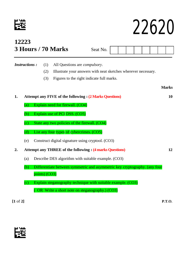 Final Question Bank For CT2 | PDF | Firewall (Computing) | Security