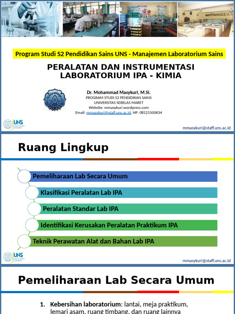 3 Peralatan Instrumentasi Laboratorium IPA - Kimia - Masykuri UNS | PDF