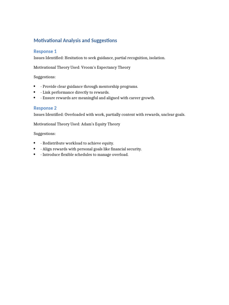 Motivational Analysis Report | PDF