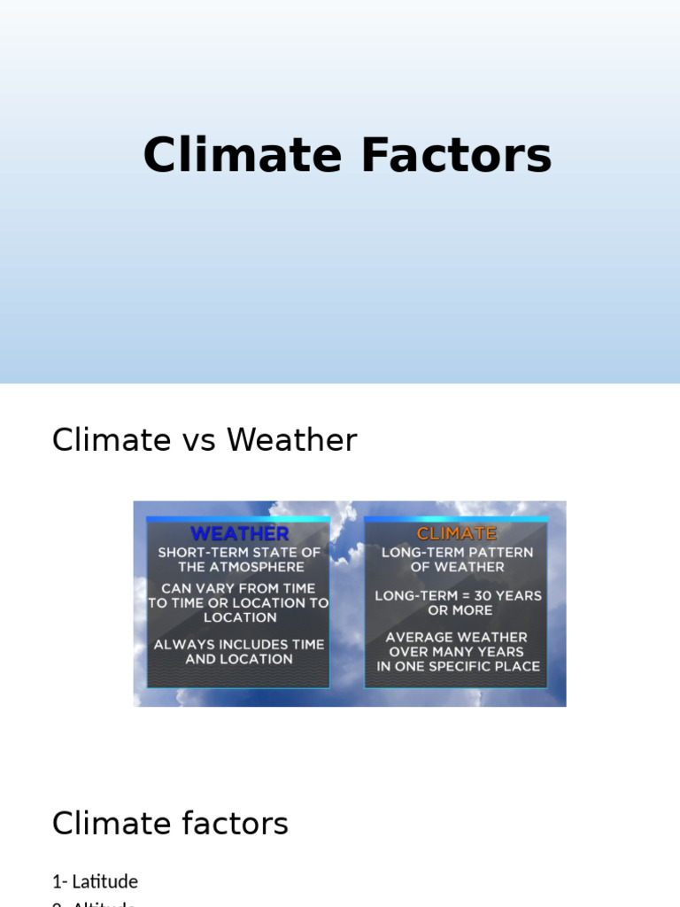 Key Climate Factors Explained | PDF