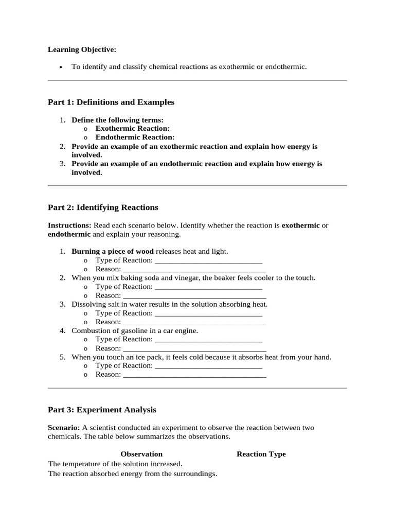Exothermic and Endothermic 2 | PDF | Chemical Reactions | Heat