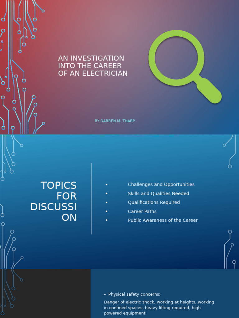 Darren M. Tharp - Oral Presentation PowerPoint | PDF | Electrician | Apprenticeship