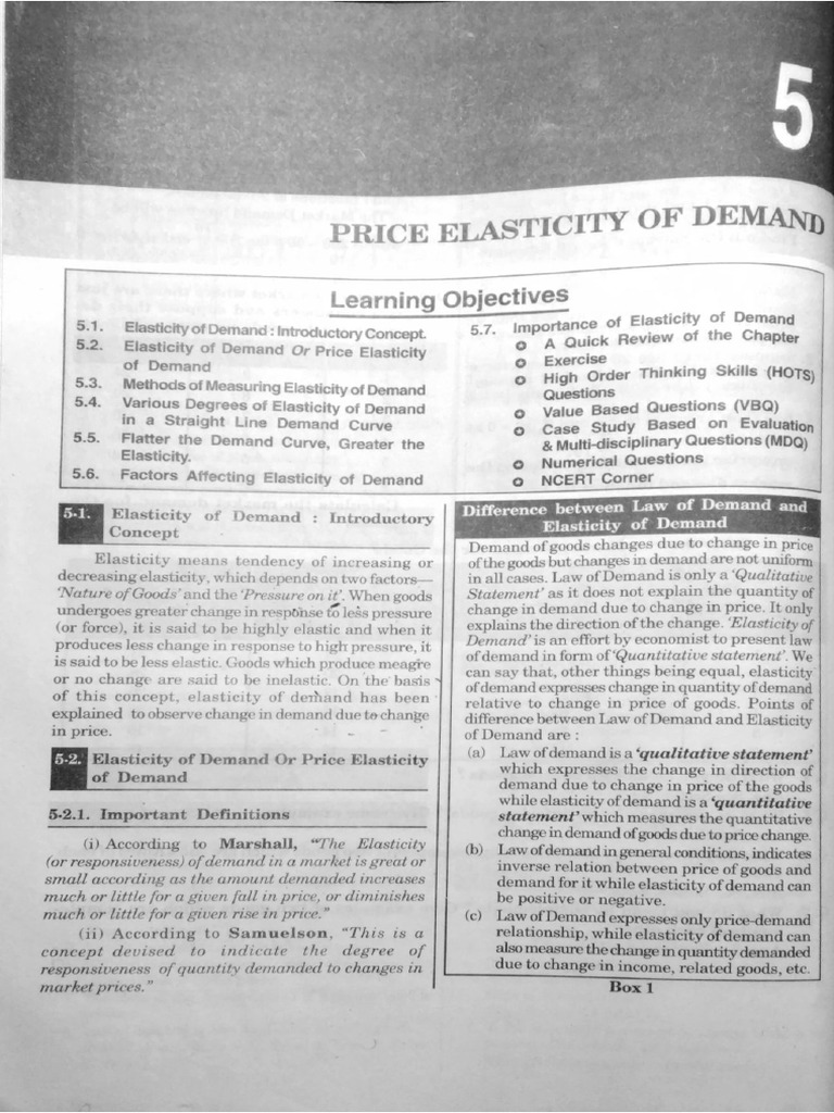 Economics chapter 5 ....Elasticity of Demand | PDF