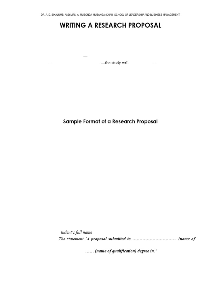 Writing A Research Proposal | PDF | Sampling (Statistics) | Data