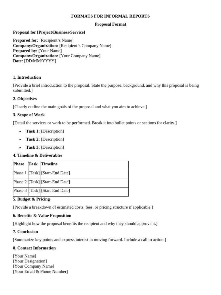 FORMATS FOR INFORMAL REPORTS | PDF | Memorandum