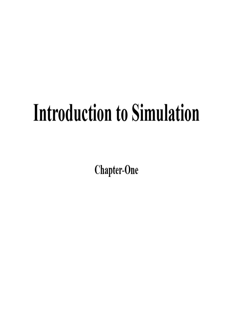 Chapter 1 - Introduction To Simulation | PDF | Simulation | Conceptual Model