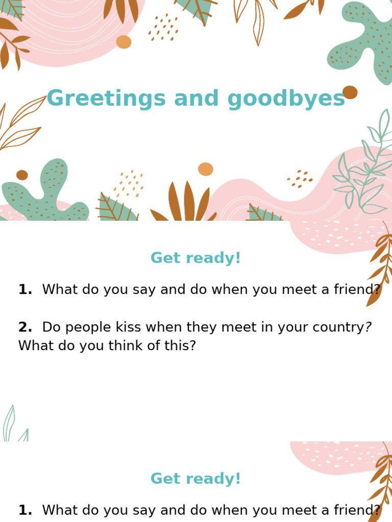 Greetings and Goodbye | PDF | Kiss