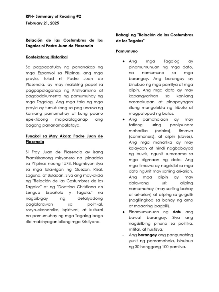 RPH Reading No. 2 | PDF