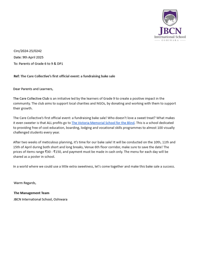 The Care Collective's First Official Event - A Fundraising Bake ...
