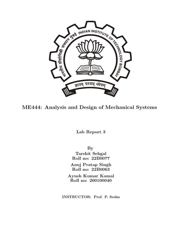 ME444 Lab Report 3 22B0077 | PDF | Geometry | Euclidean Geometry