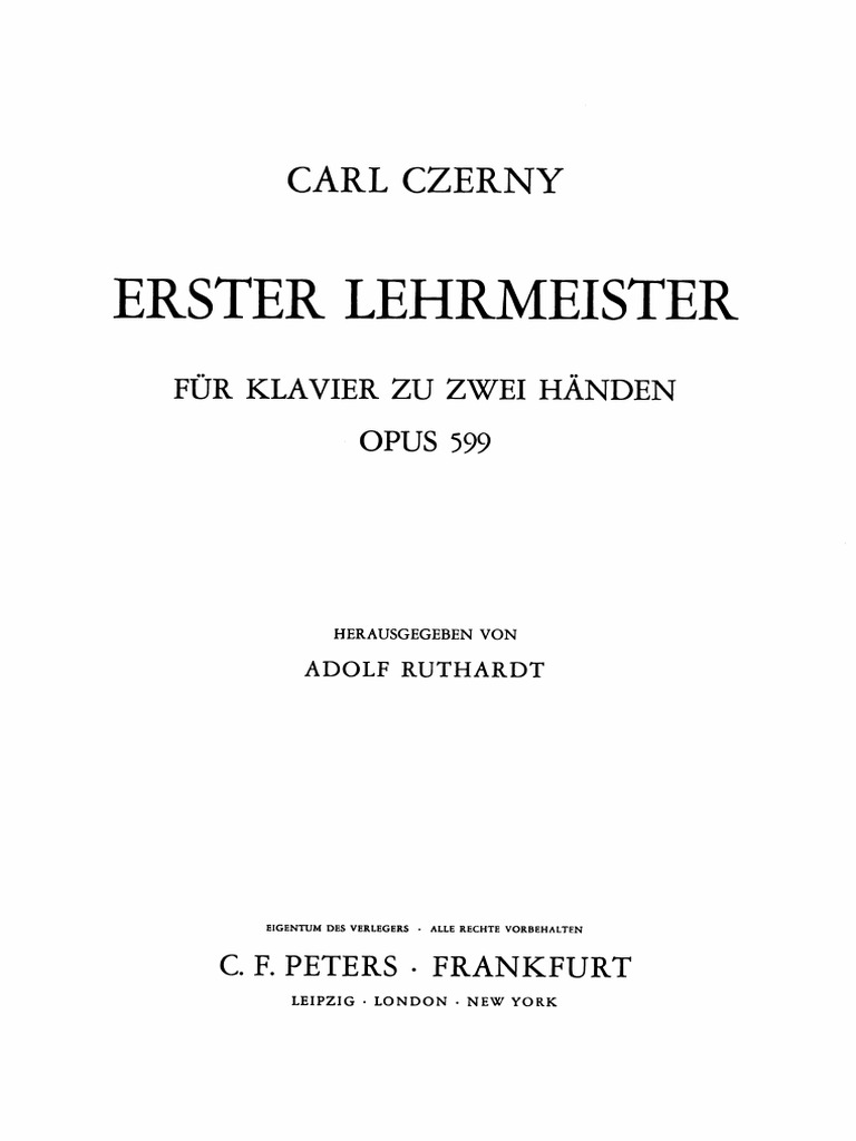 Czerny Practical Exercises For Beginners Op 599 | PDF