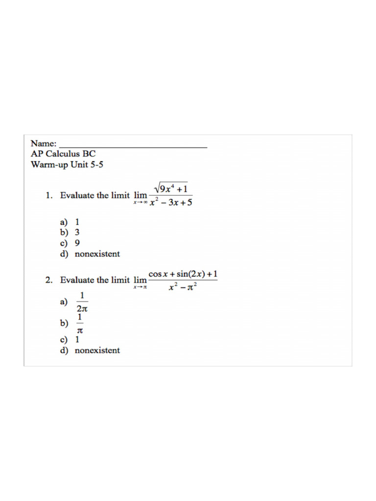 8.8 Improper Integrals Notes | PDF