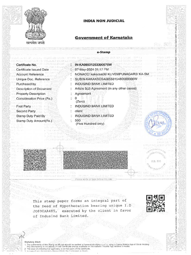 Deed of Hypothecation Agreement | PDF | Banks | Interest