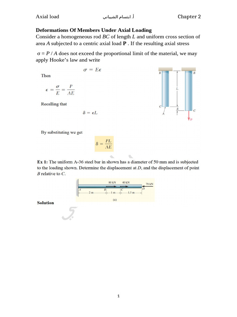 Deformations Of Members Under Axial Loading | PDF