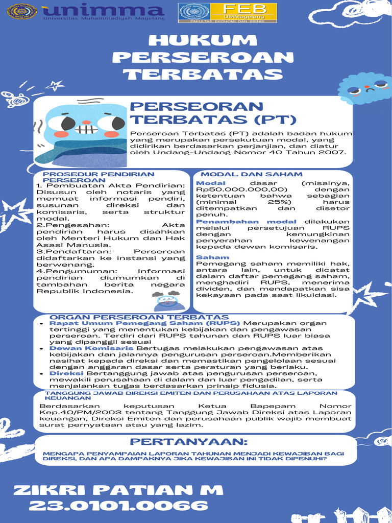 Hukum Perseroan Terbatas_Zikri Patian M_23.0101.0066 | PDF