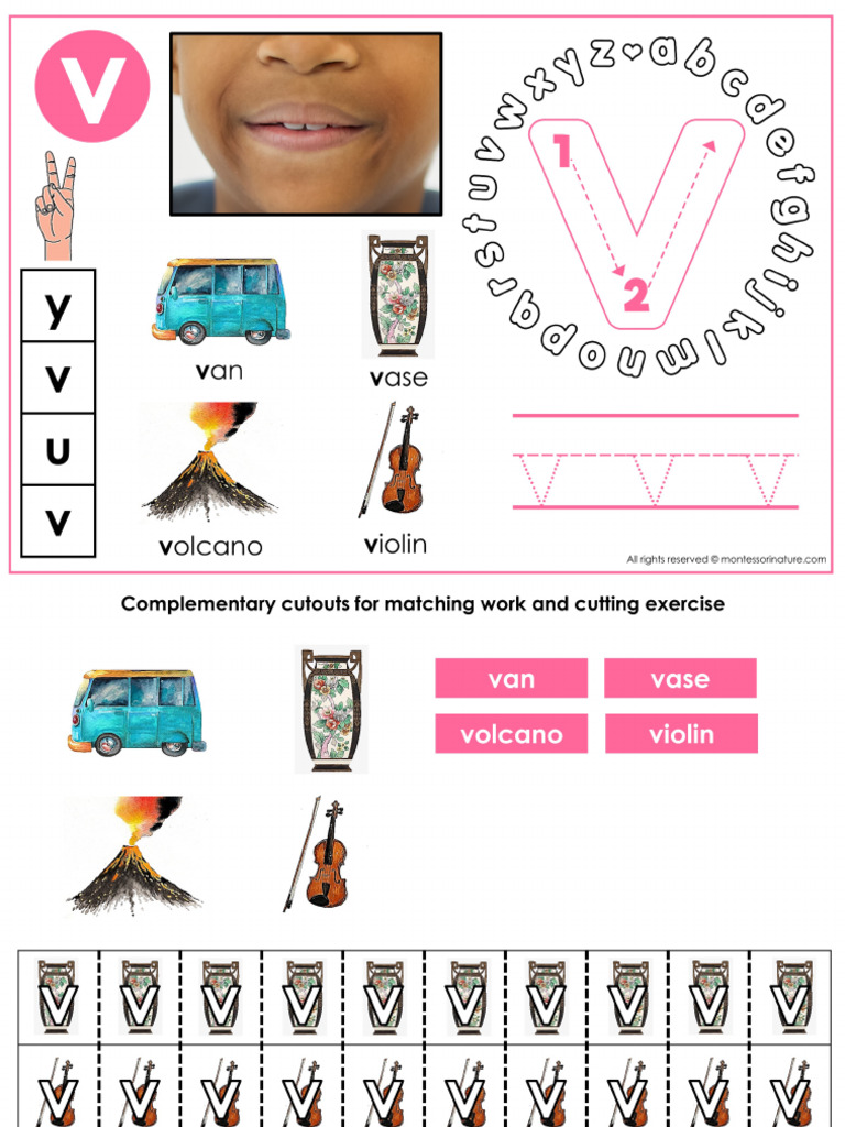 Letter V Activity Page Montessori Nature Free Printable | PDF