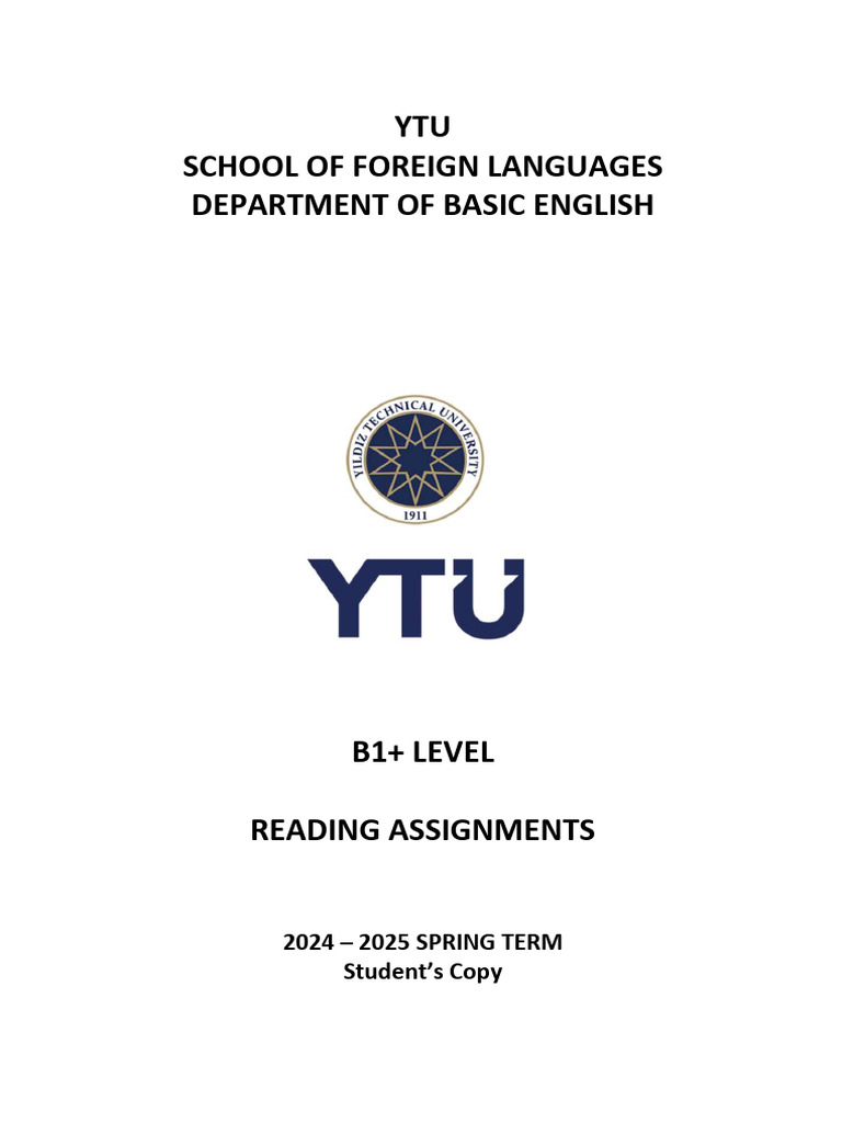 B1+ Reading Assignment PACK SC | PDF | Text Messaging | Books