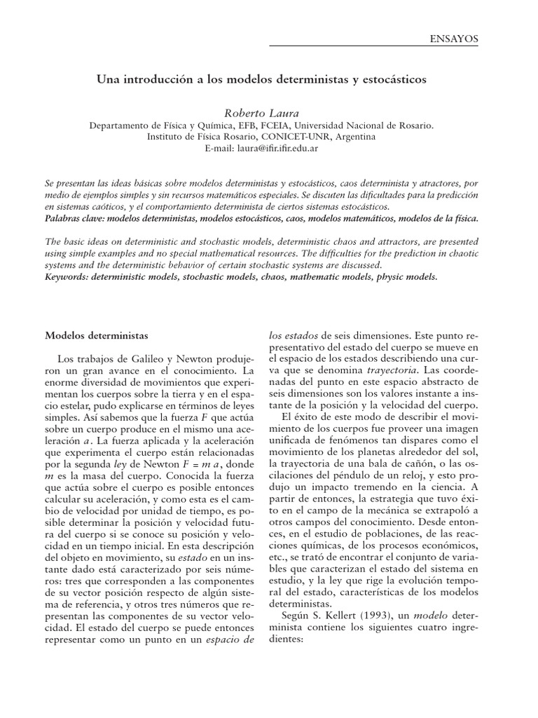 Introducción a Modelos Deterministas y Caos | PDF | Teoría del caos ...