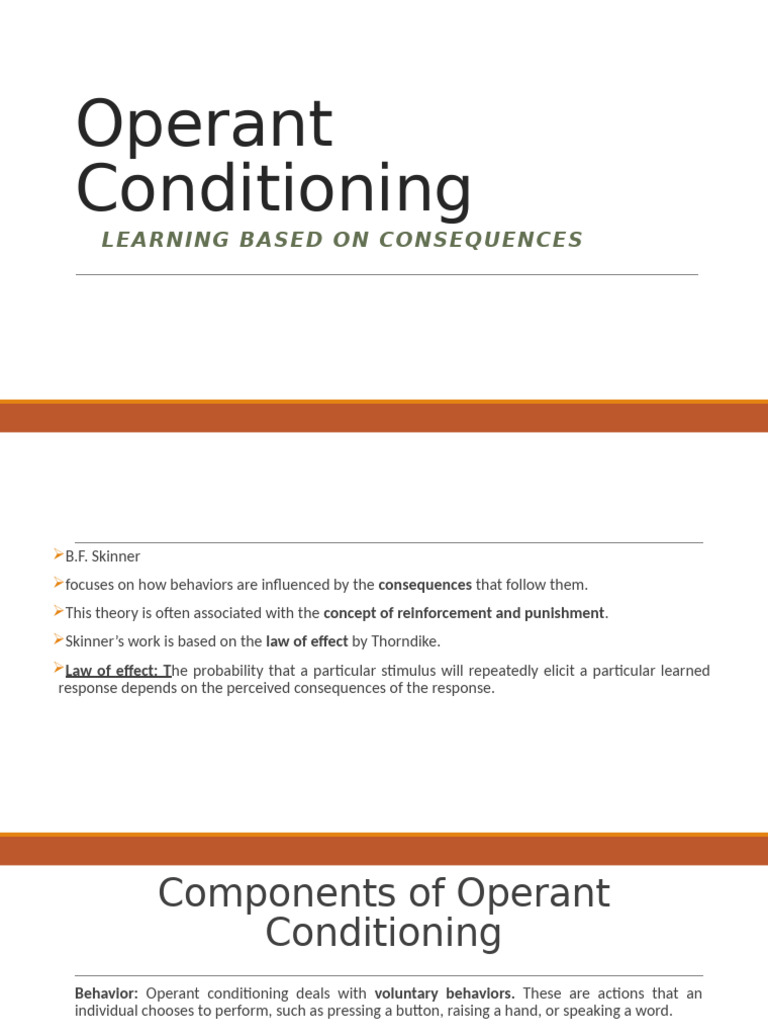 Operant Conditioning-Learning | PDF | Reinforcement | Phobia