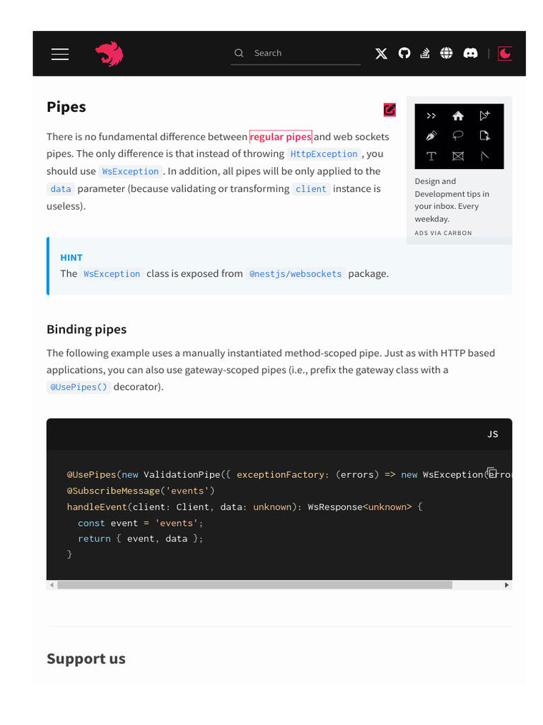 Docs Nestjs Com Websockets Pipes... | PDF