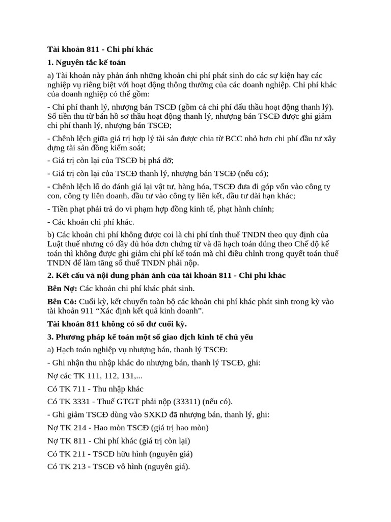 Tài khoản 811 | PDF