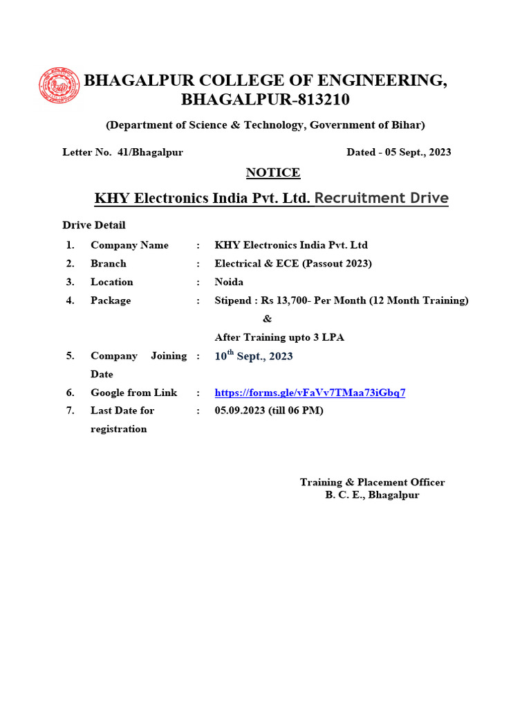 Notice No. 41 KHY | PDF