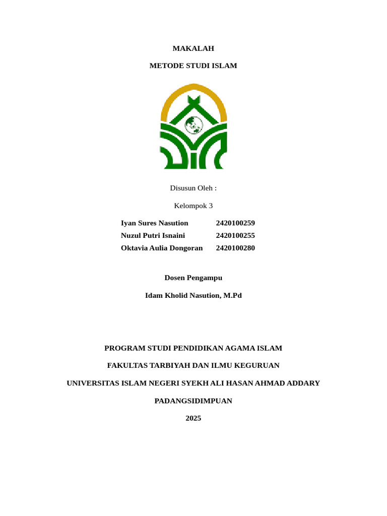 Kel 3 Metode Studi Islam | PDF