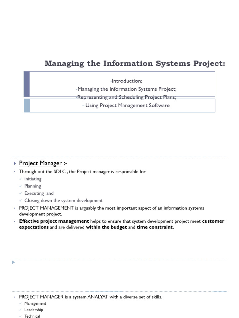 Managing Information Systems Projects | PDF | Project Management | Business