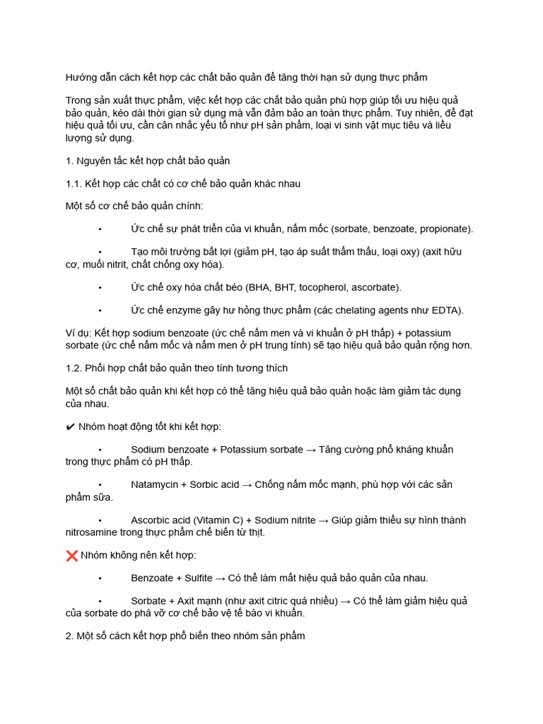 AI-Kết Hợp Chất Bảo Quản Tăng Hsd | PDF