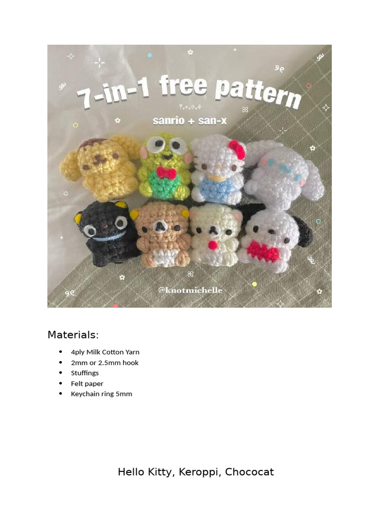 Crochet Keychain Characters Guide | PDF | Passenger Rail Transport