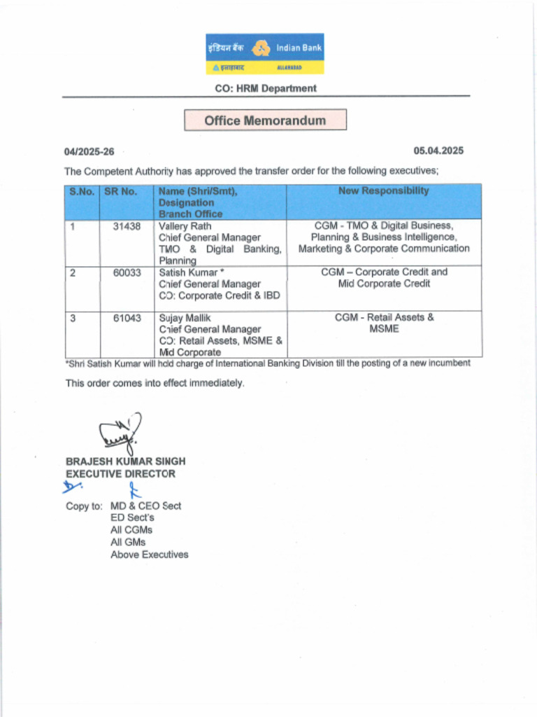 Office Memorandum Dated 05.04.2025 | PDF