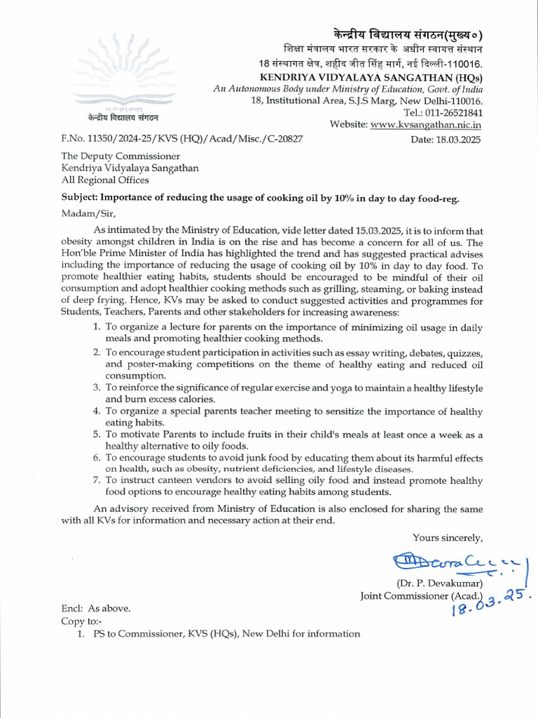 Reducing Cooking Oil Usage in KVs | PDF