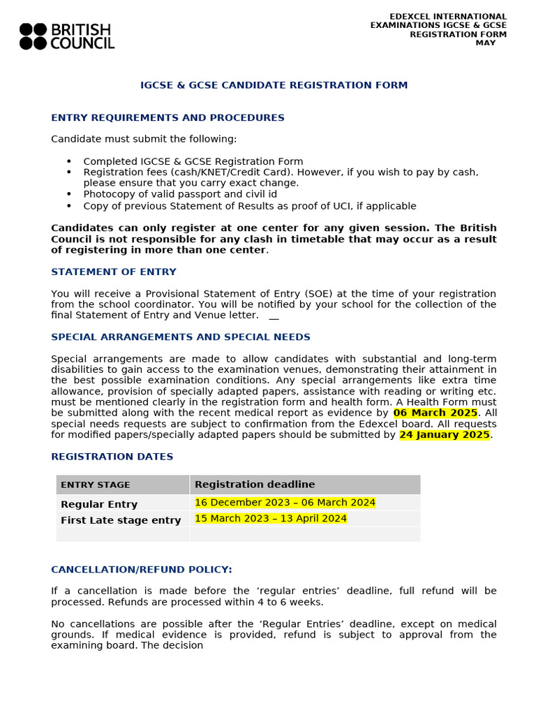 IGCSE 2025 Registration Guidelines | PDF | Child Protection | Justice