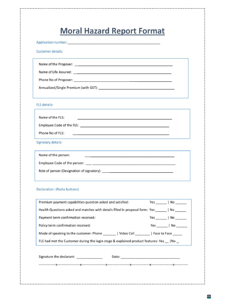 Moral Hazard Report-1 | PDF