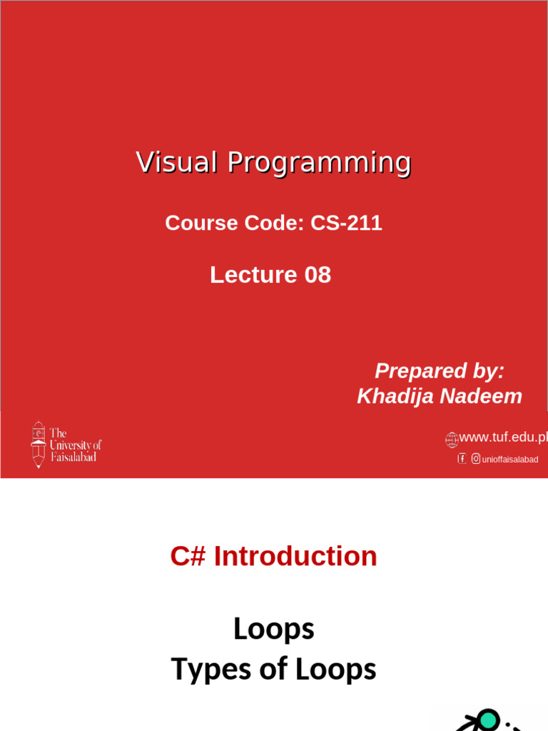 Lecture 08 Loops & Types | PDF | Control Flow | Mathematical Logic