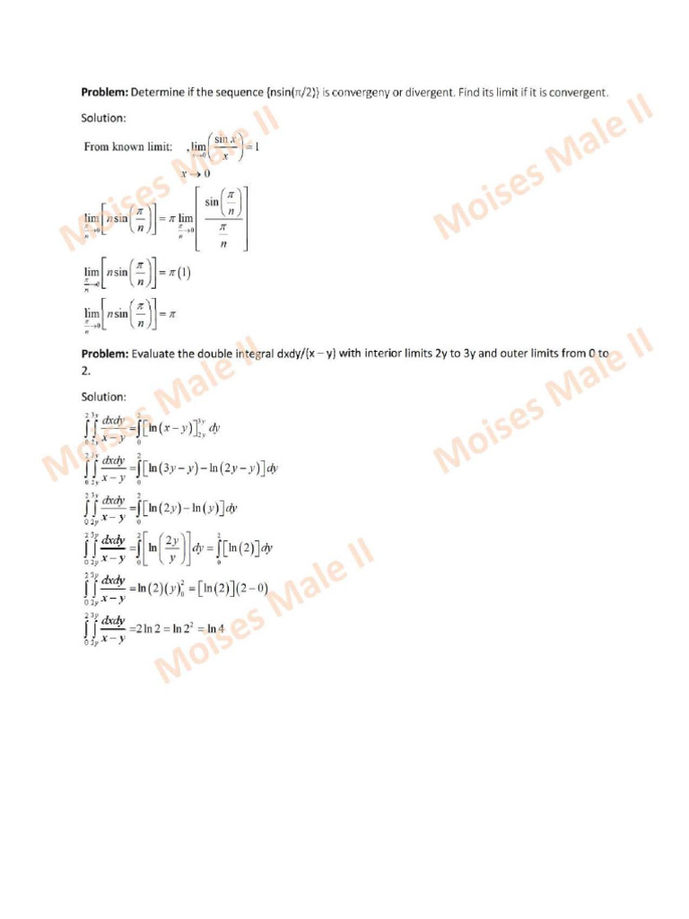 Trigo, Calculus & Differential Equation Solved Problems | PDF