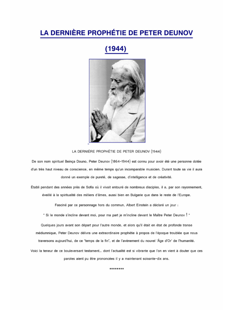 Ob 47cd3f Prophetie de Peter Deunov | PDF