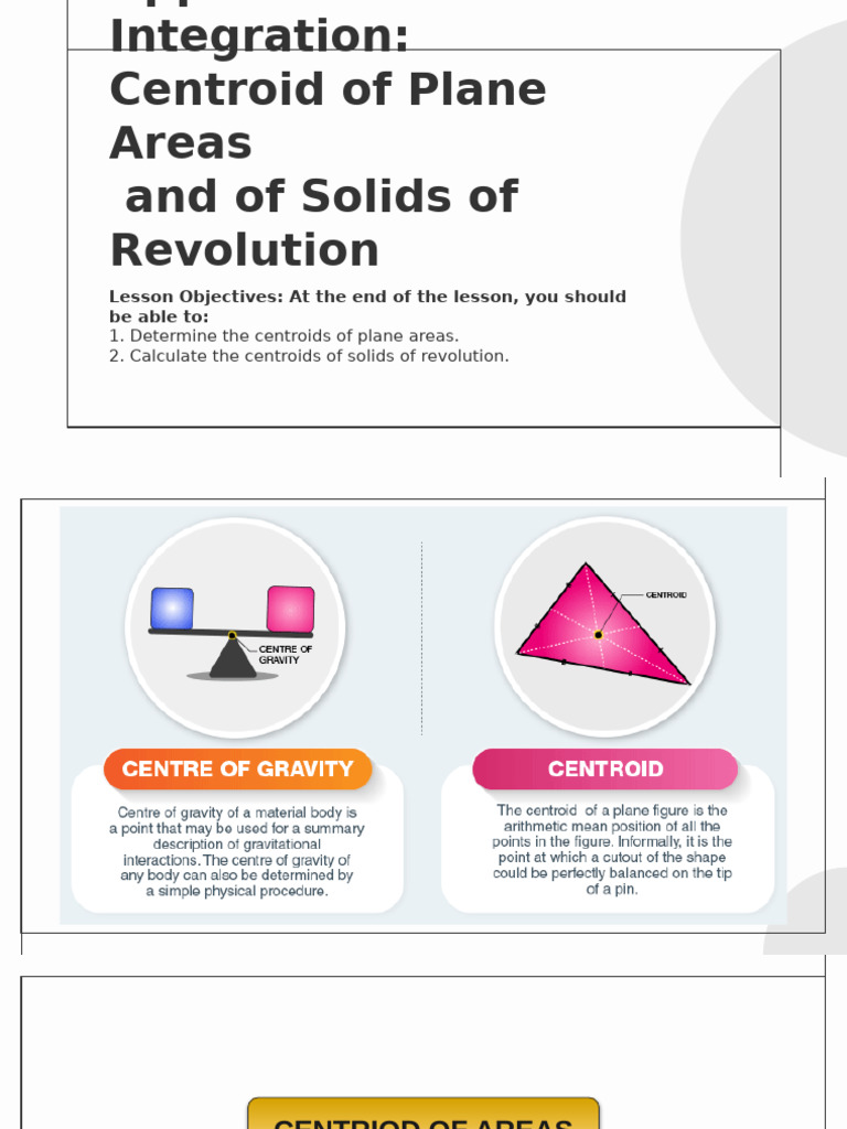 Centroids of Areas and Solids | PDF | Cartesian Coordinate System ...