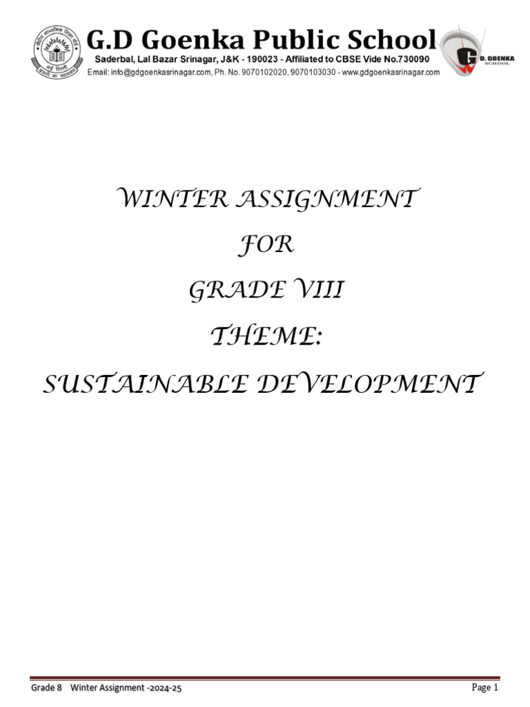 Grade 8 Winter Assignment 2024-25-1 | PDF | Acceleration | Force