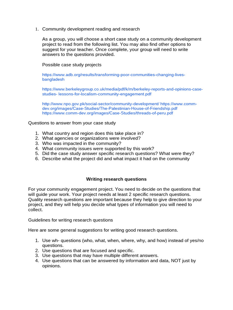 Community Development Research Guide | PDF