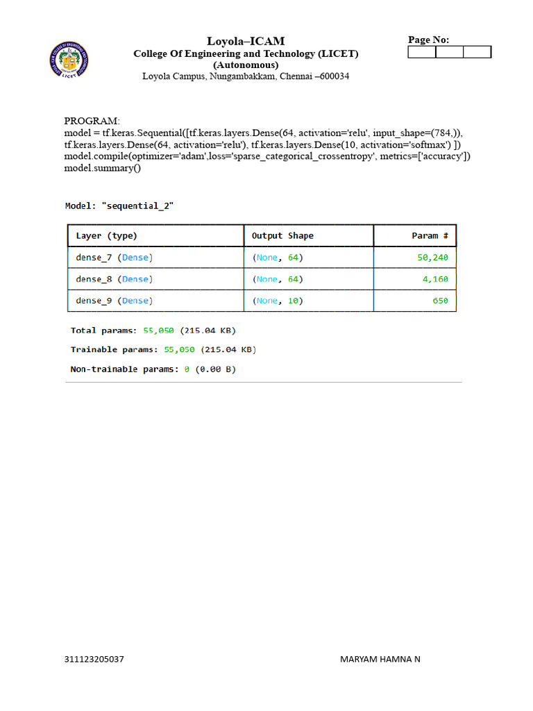 TensorFlow Keras Model Examples | PDF