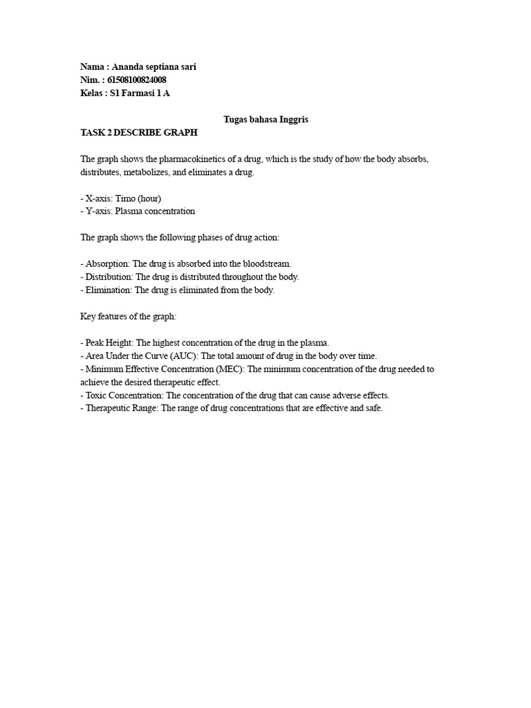 Pharmacokinetics Drug Action Graph Analysis | PDF