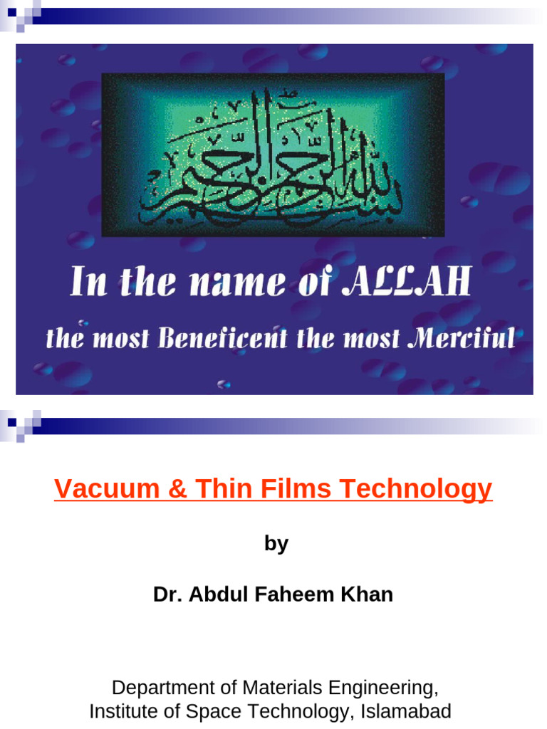 Vacuum and Thin Films Technology Guide | PDF | Gases | Thermal Conduction