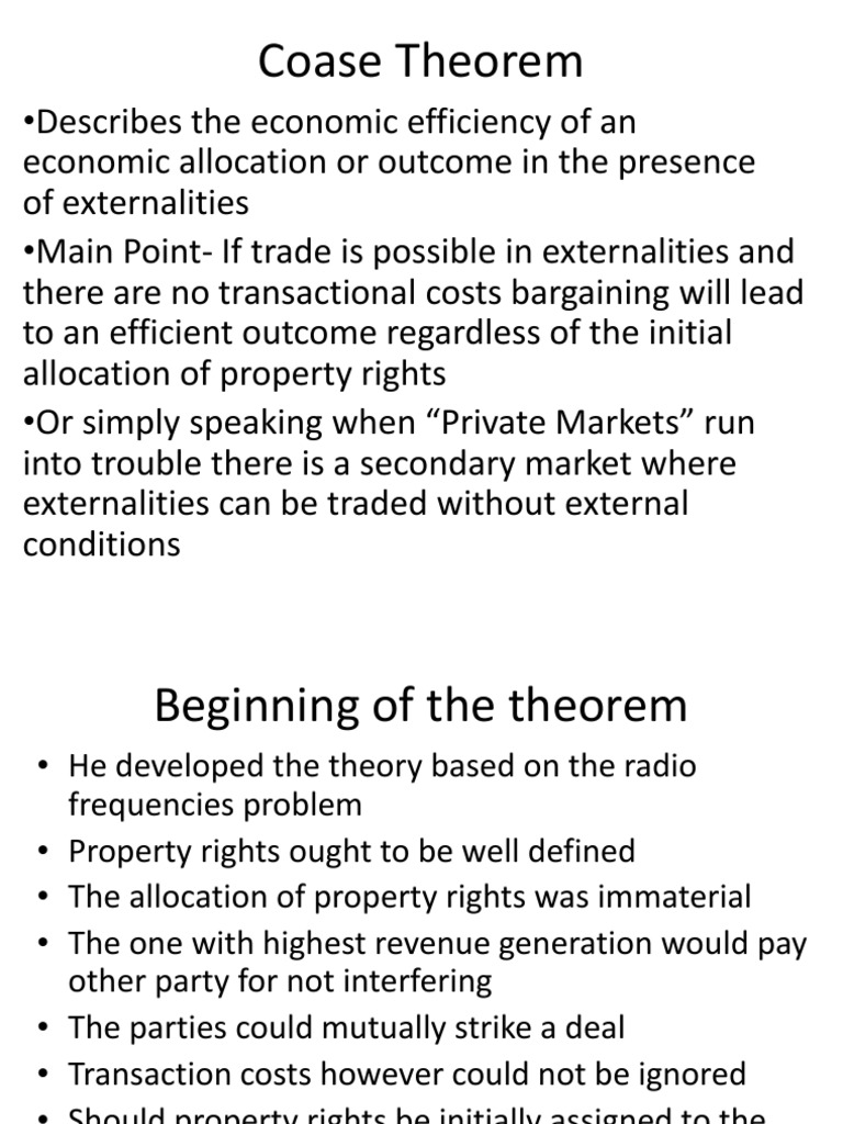 Coase Theorem | Externality | Monopoly